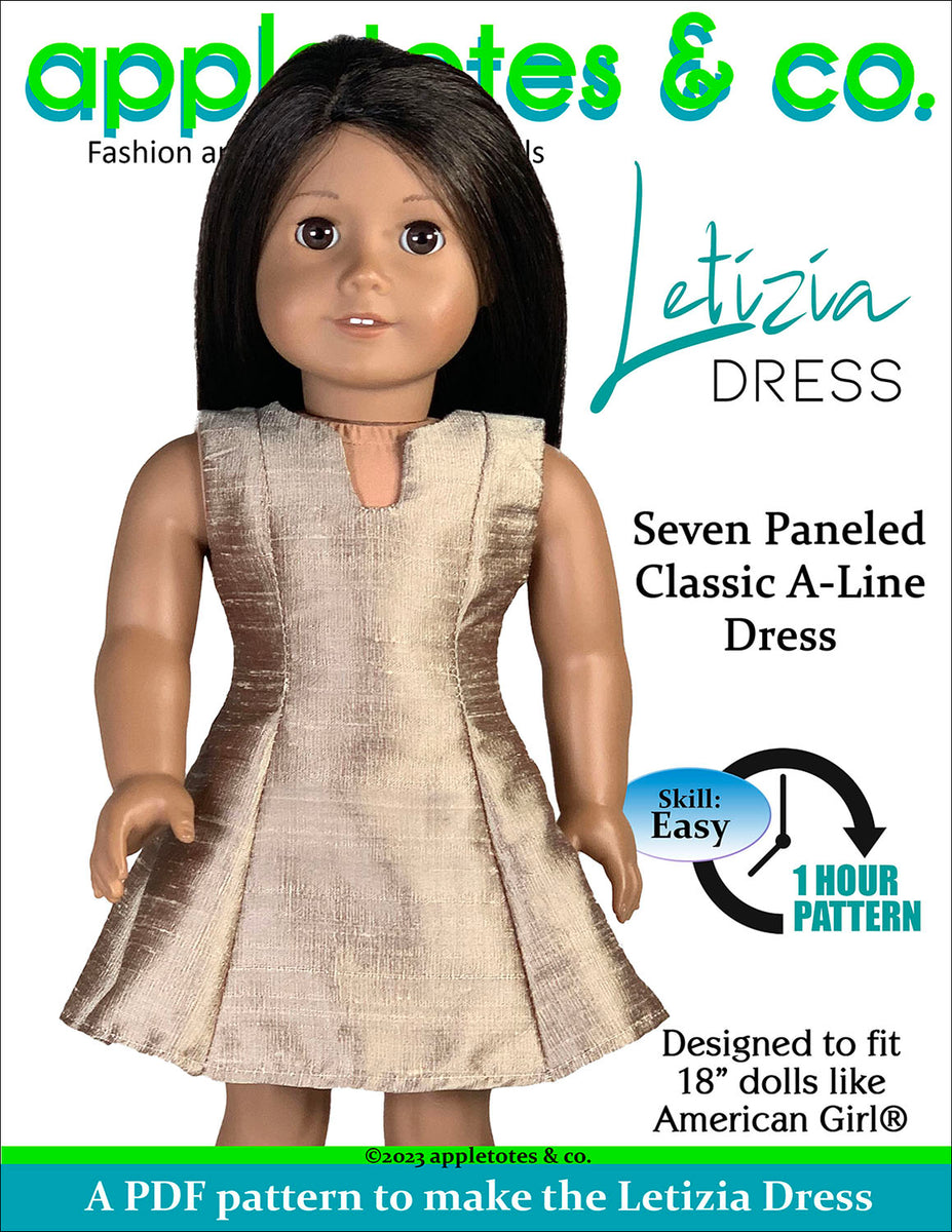 Letizia Dress 18 Inch Doll Sewing Pattern Appletotes And Co