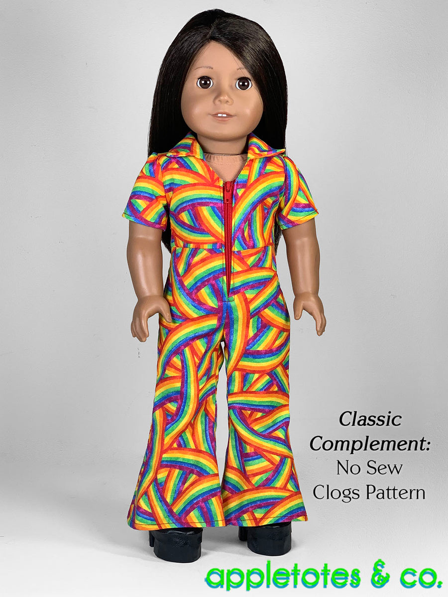 70s Jumpsuit 18 Inch Doll Sewing Pattern – Appletotes & Co.
