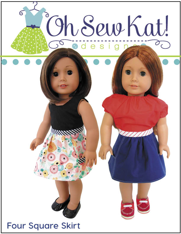 Four Square Skirt 18 Inch Doll Sewing Pattern – Appletotes & Co.