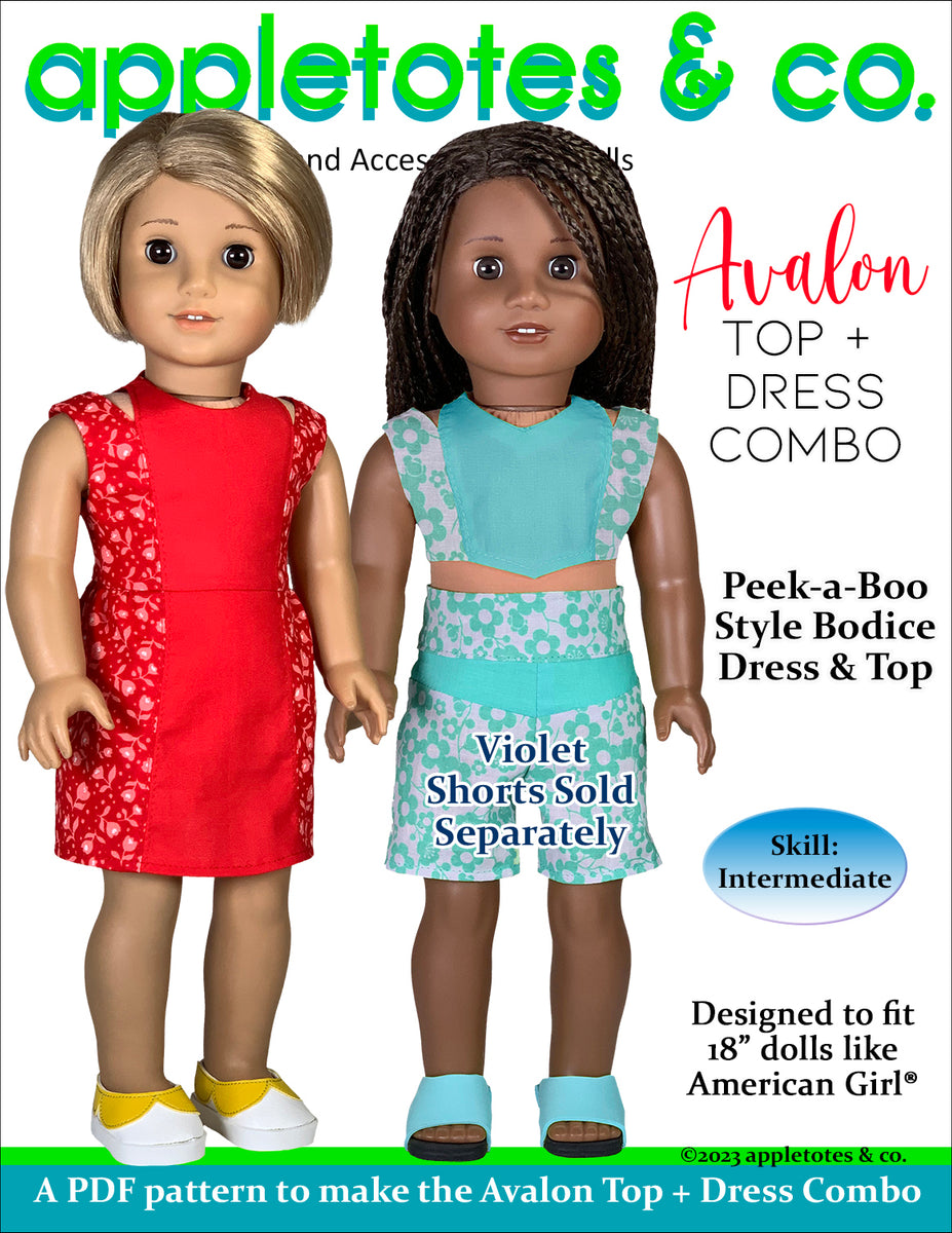 Avalon Dress Top Combo 18 Inch Doll Sewing Pattern – Appletotes & Co.