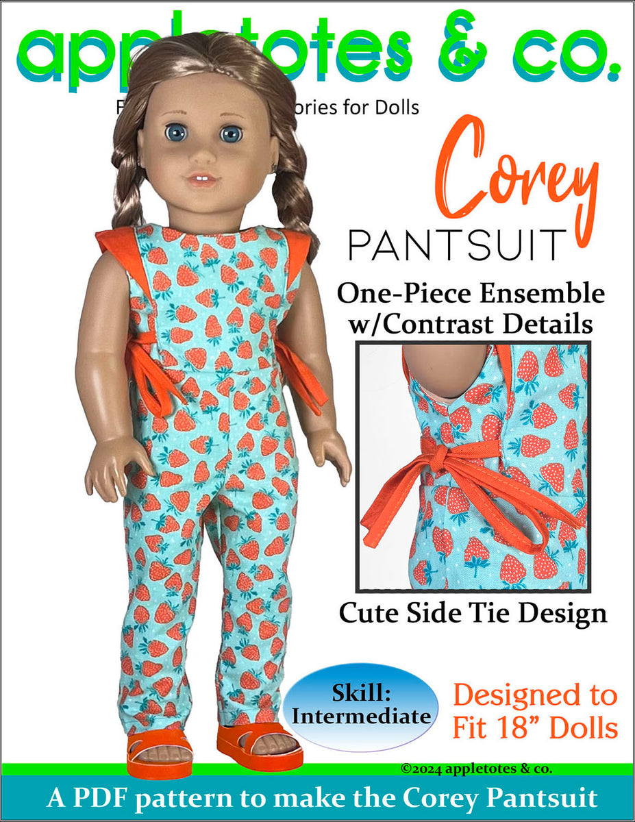 Corey Pantsuit 18 Inch Doll Sewing Pattern – Appletotes & Co.