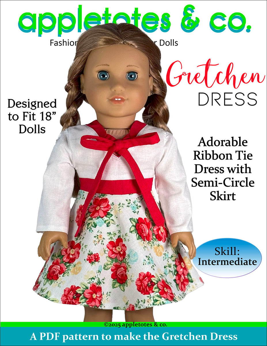 Gretchen Dress 18 Inch Doll Sewing Pattern – Appletotes & Co.