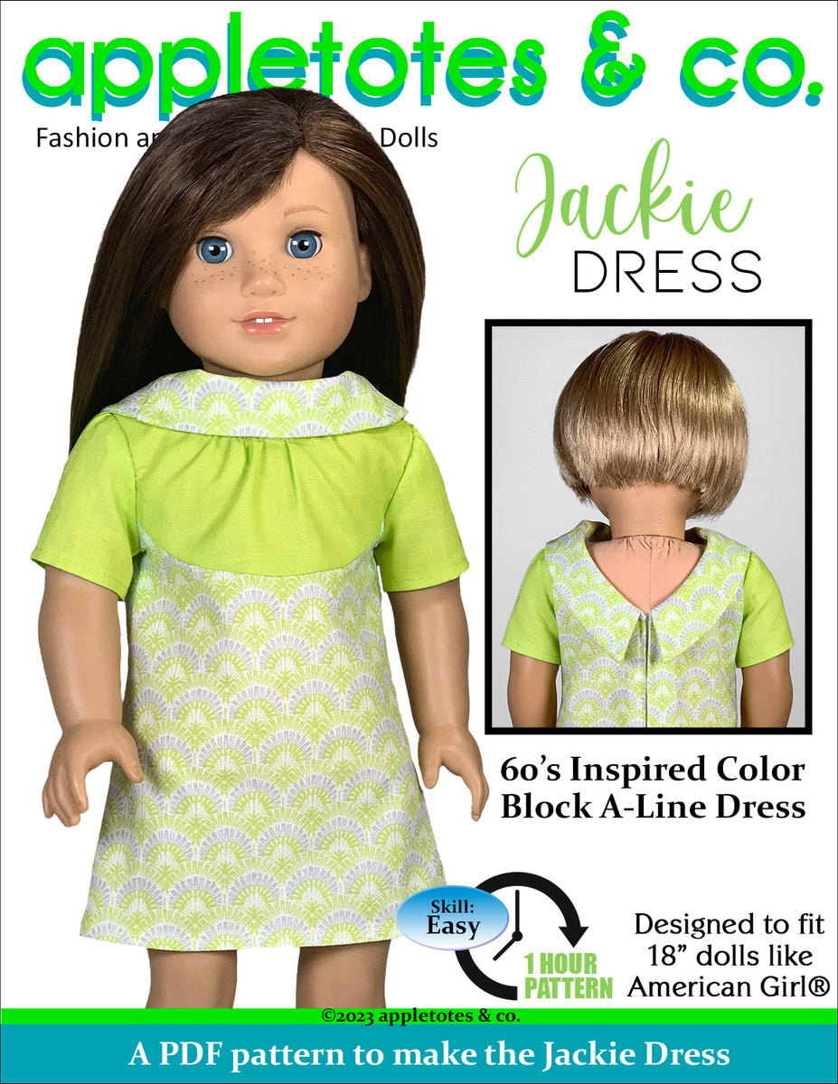 Jackie Dress 18 Inch Doll Sewing Pattern – Appletotes & Co.