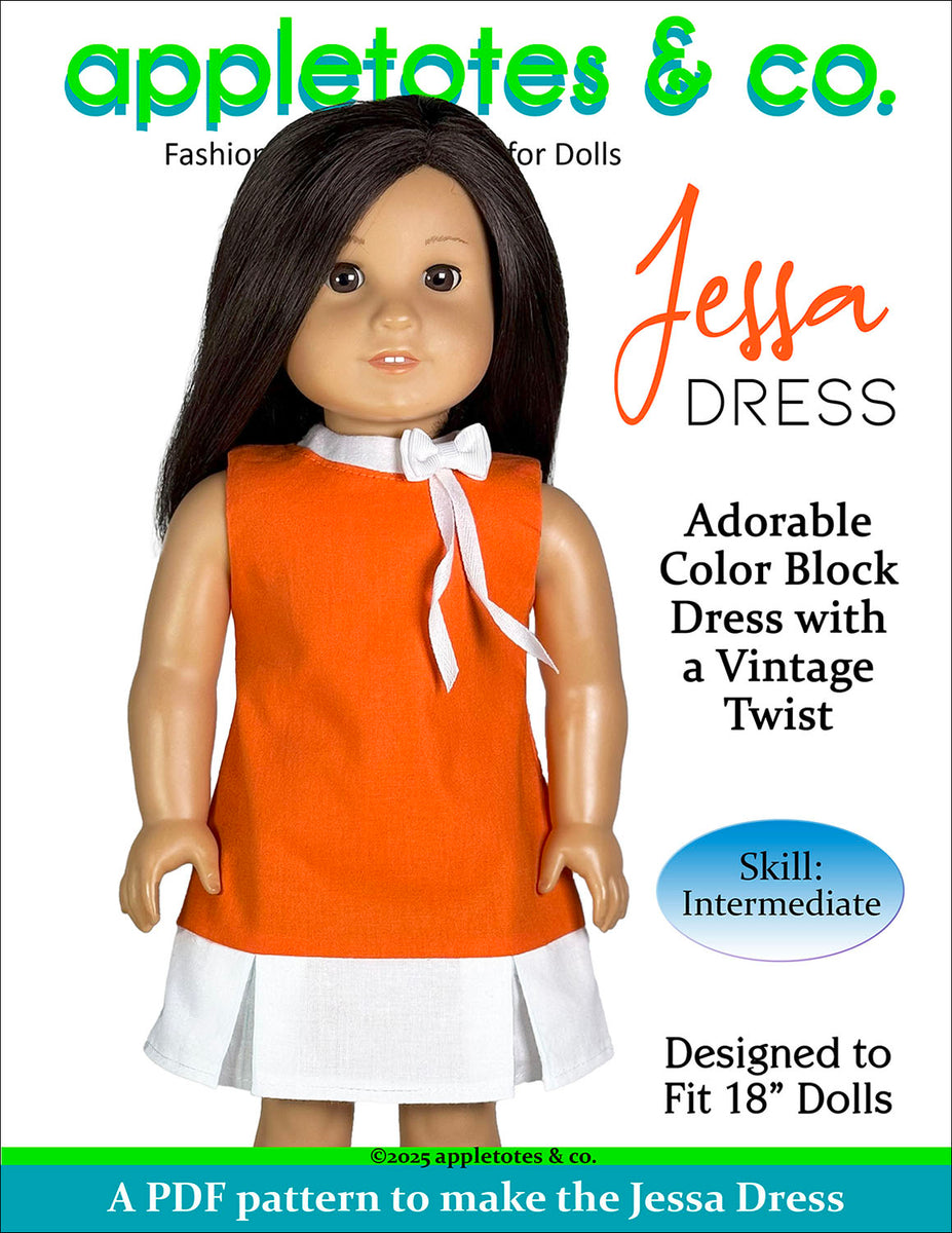 Jessa Dress 18 Inch Doll Sewing Pattern – Appletotes & Co.
