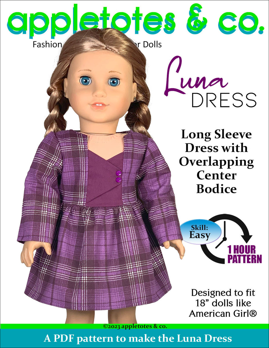 Luna Dress 18 Inch Doll Sewing Pattern – Appletotes & Co.