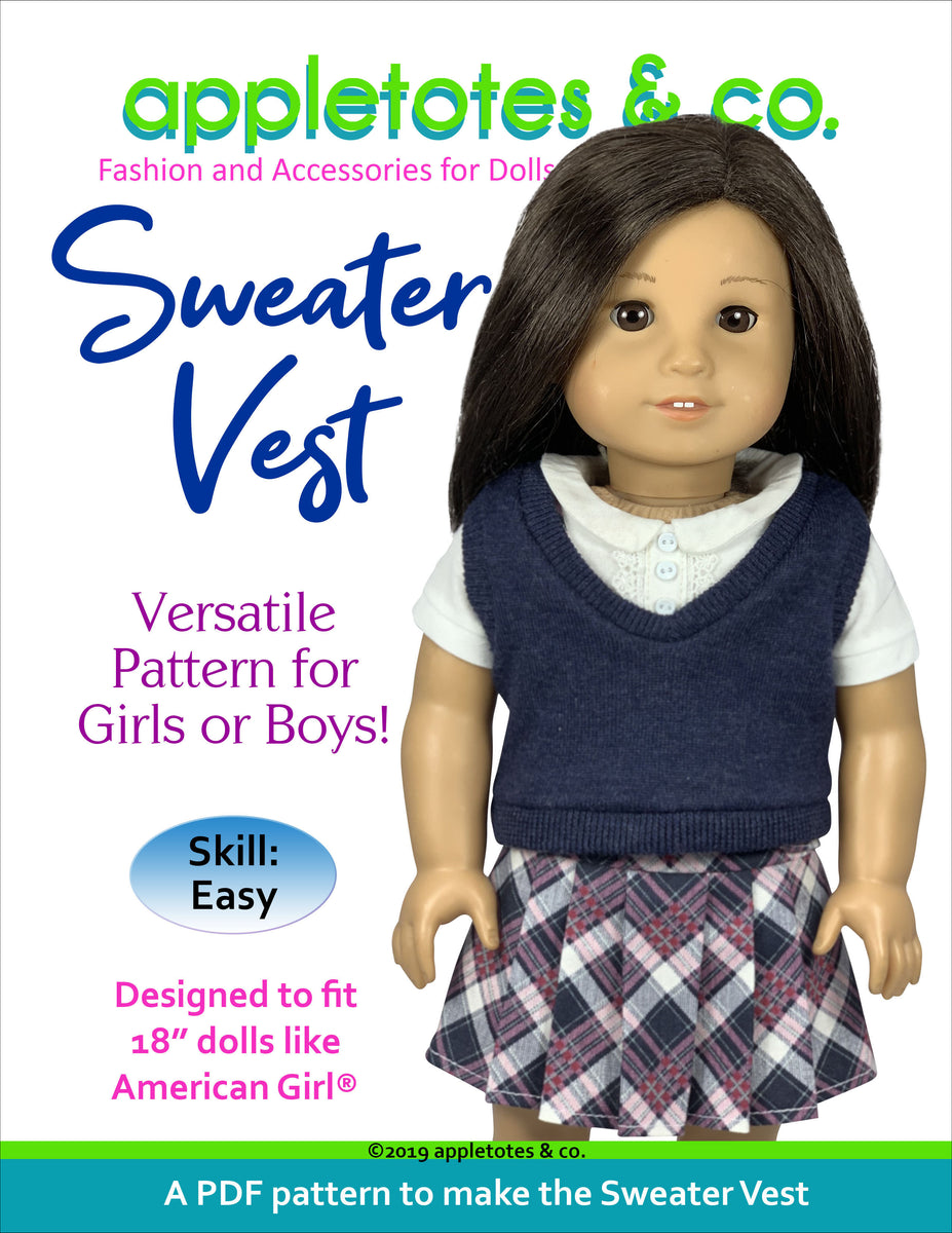 Free Sweater Vest Sewing Pattern for 18 Inch Dolls – Appletotes & Co.