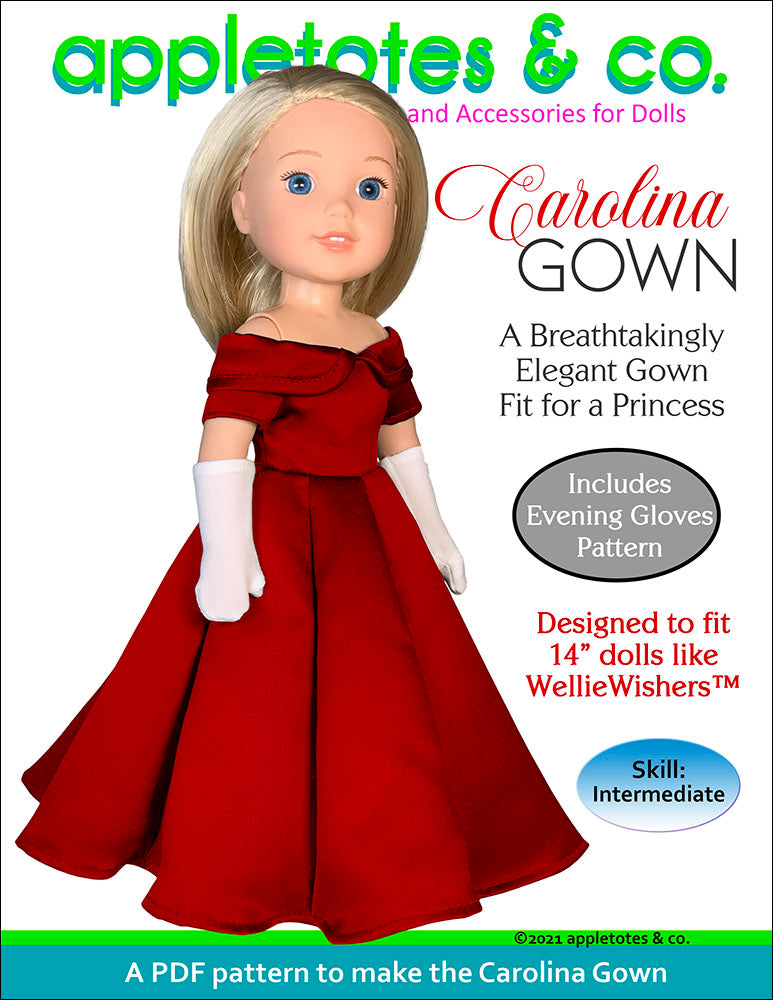 Carolina Gown 14 Inch Doll Sewing Pattern – Appletotes & Co.