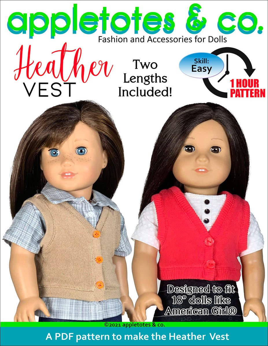 Heather Vest 18 Inch Doll Sewing Pattern – Appletotes & Co.