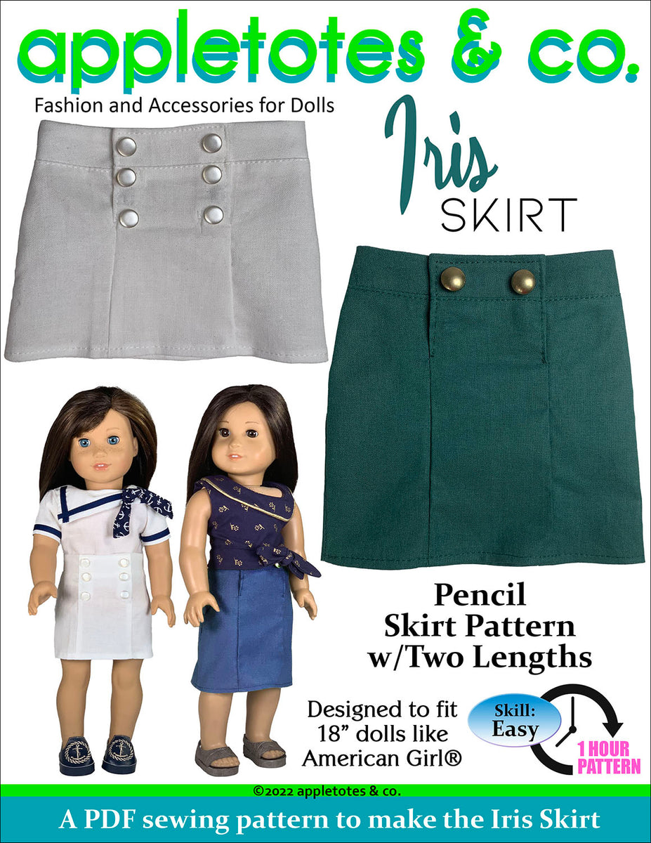 Iris Skirt 18 Inch Doll Sewing Pattern – Appletotes & Co.