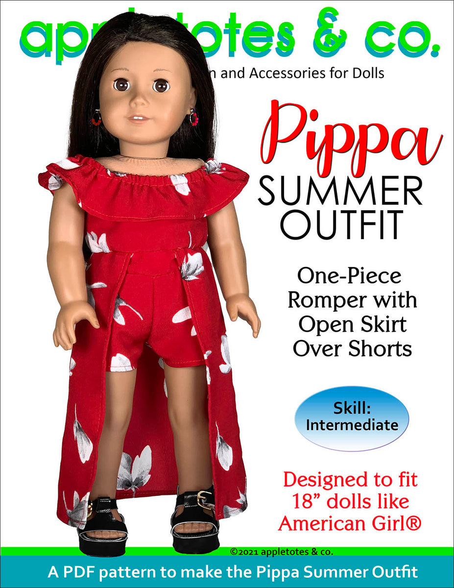 Pippa Summer Outfit 18 Inch Doll Sewing Pattern – Appletotes & Co.
