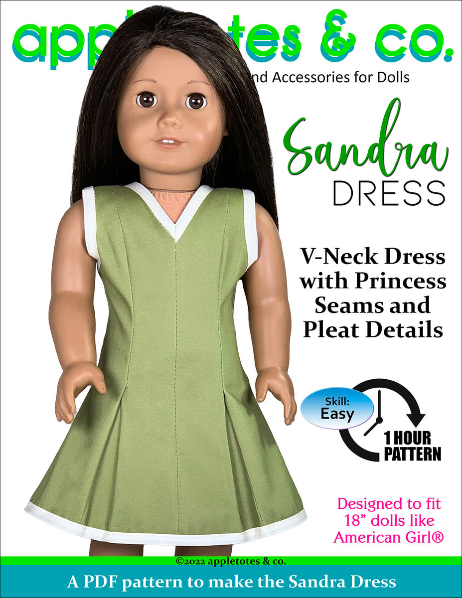 Sandra Dress 18 Inch Doll Sewing Pattern – Appletotes & Co.
