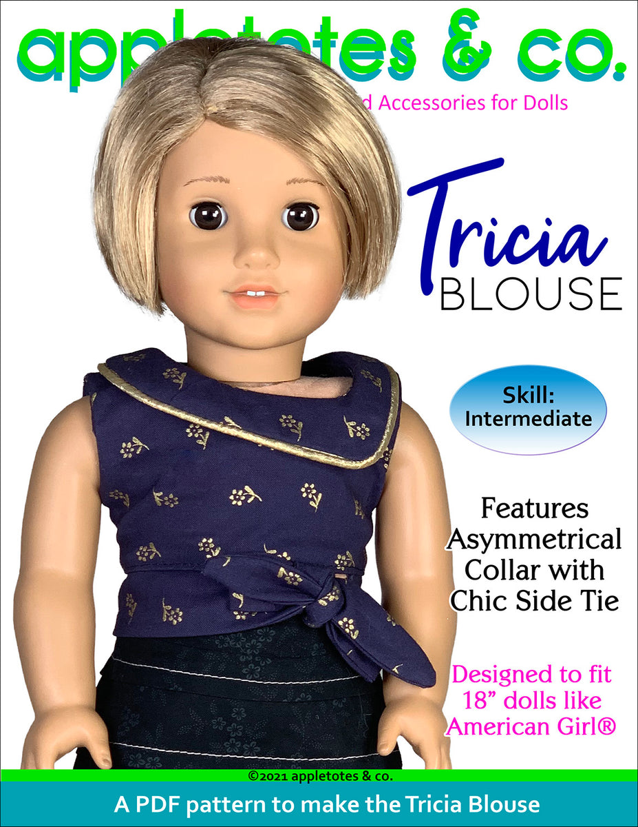 Tricia Blouse 18 Inch Doll Sewing Pattern – Appletotes & Co.