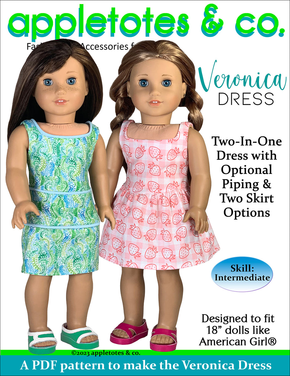Veronica Dress 18 Inch Doll Sewing Pattern – Appletotes & Co.
